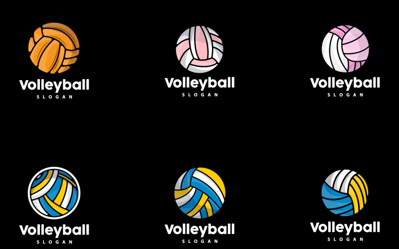 Volleyball Logo Sport Simple DesignV7 - TemplateMonster