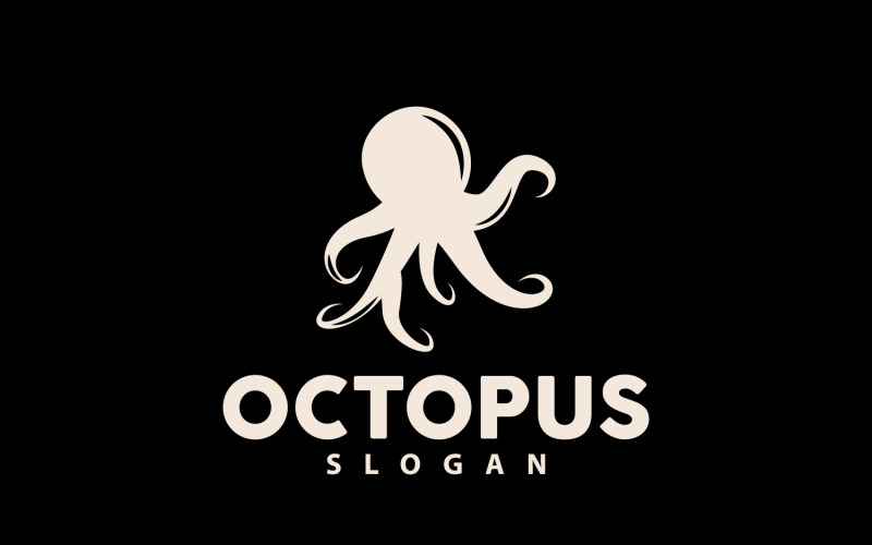 Octopus Logo Old Retro Vintage DesignV4 - TemplateMonster