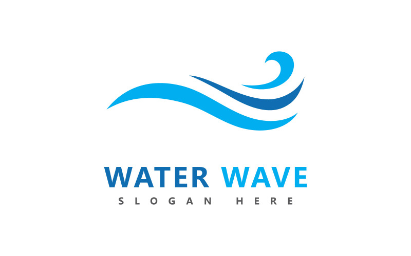 Vague logo symbole vecteur illustration design V2