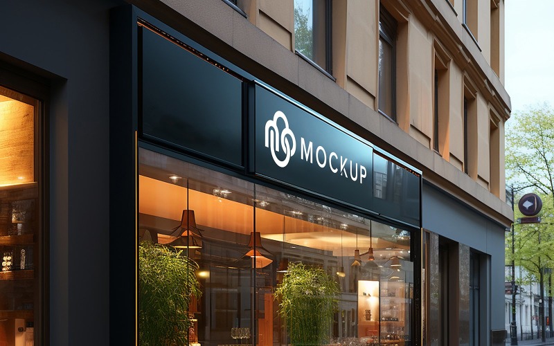 3d realistic store front sign 3d realistic logo mockup facade sign 3d ...