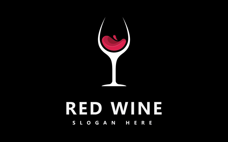 Modèle de conception d'icône de logo de vin Illustration vectorielle V2