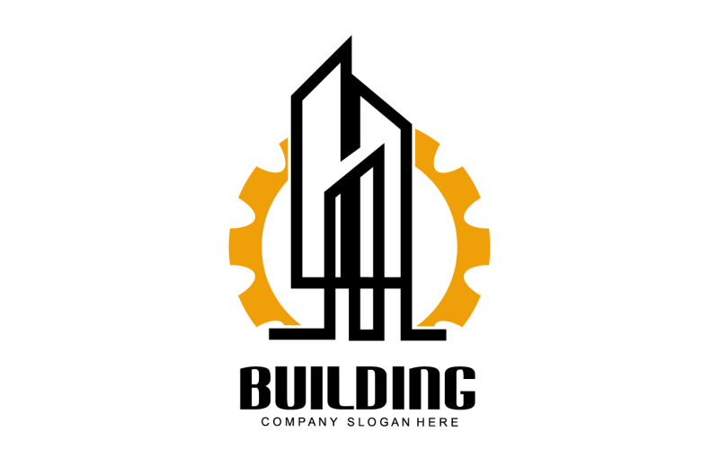City Building Construction Logo Design V7 - TemplateMonster