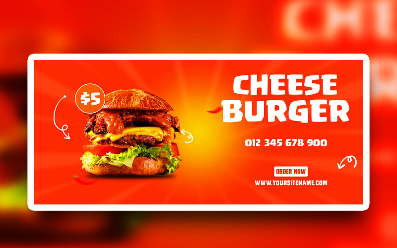 Premium Food Advertisement banner psd design