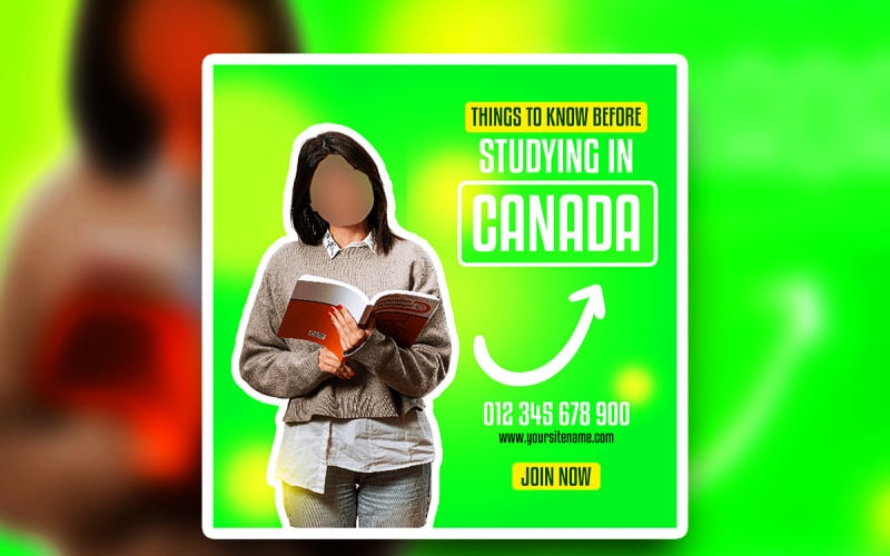 Studying in Canada Advertisement Square psd design