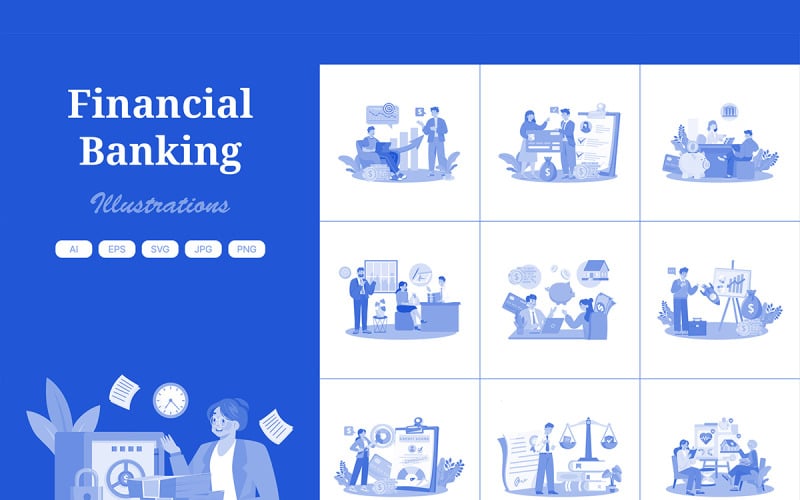 M732_Financial Banking Illustration Pack 1 - TemplateMonster