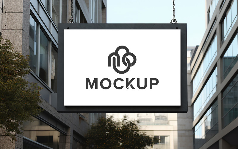 Blank signboard psd mockup #408539 - TemplateMonster