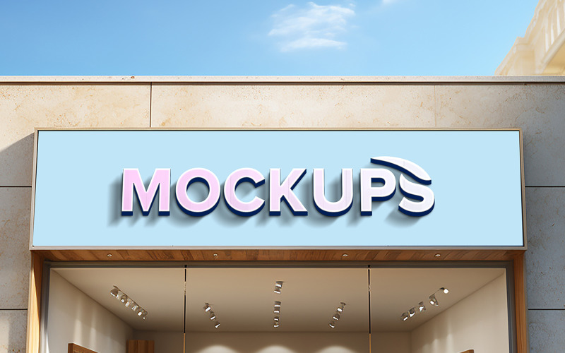 Unique shop facade logo mockup #408557 - TemplateMonster