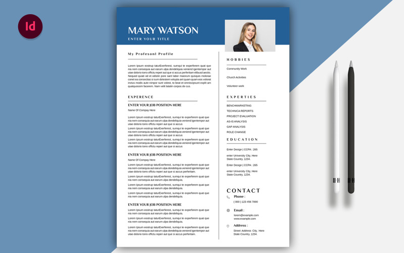 Mary Watson Printable Resume Templates - TemplateMonster