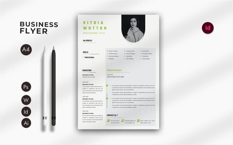 Simple and professional CV Template #408683 - TemplateMonster