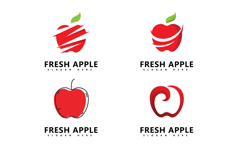 Apple fruit logo fresh fruit vector illustration V5