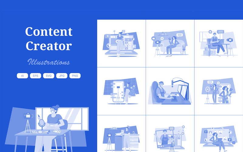 M509_ Content Creator Illustration Pack 3 - TemplateMonster
