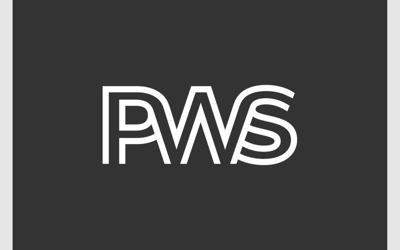 Letra PWS Iniciales Esquema Logo #409832 - TemplateMonster