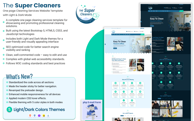 The Super Cleaners - A Multipurpose Responsive HTML One-Page Website ...