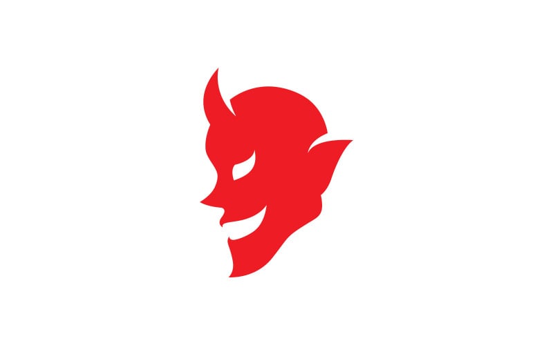 Kırmızı şeytan logo vektör simge şablonu V0 - TemplateMonster