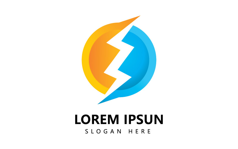 Lightning Logo icon vector design V4 - TemplateMonster