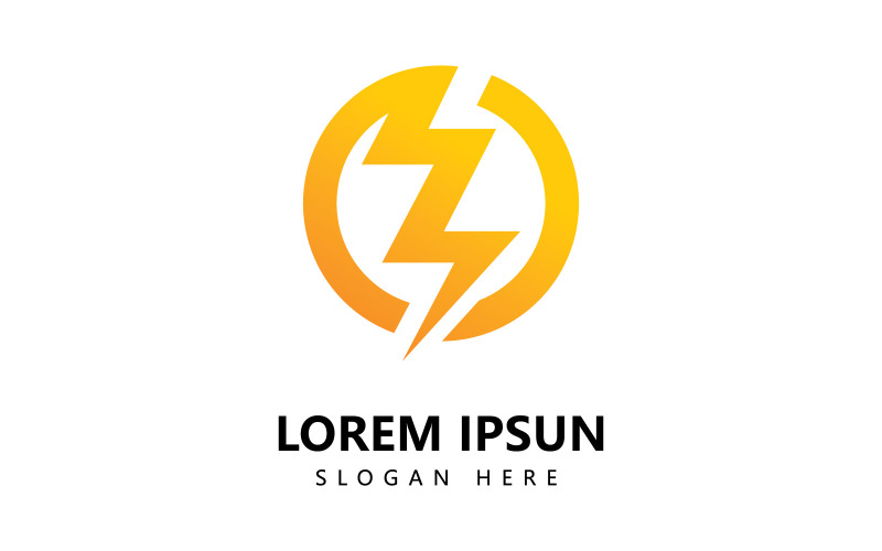 Lightning Logo icon vector design V6 - TemplateMonster