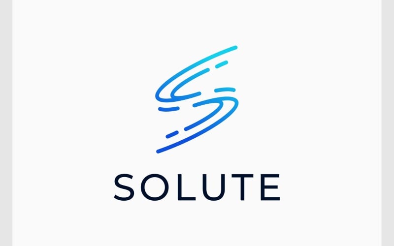 Letter S Solution Technology Modern Logo - TemplateMonster