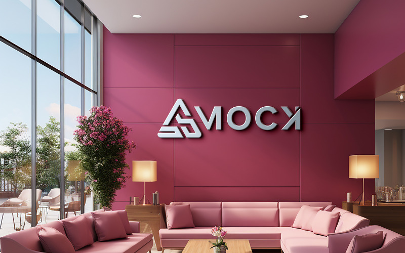 Hotel waiting room 3d logo mockup #411038 - TemplateMonster