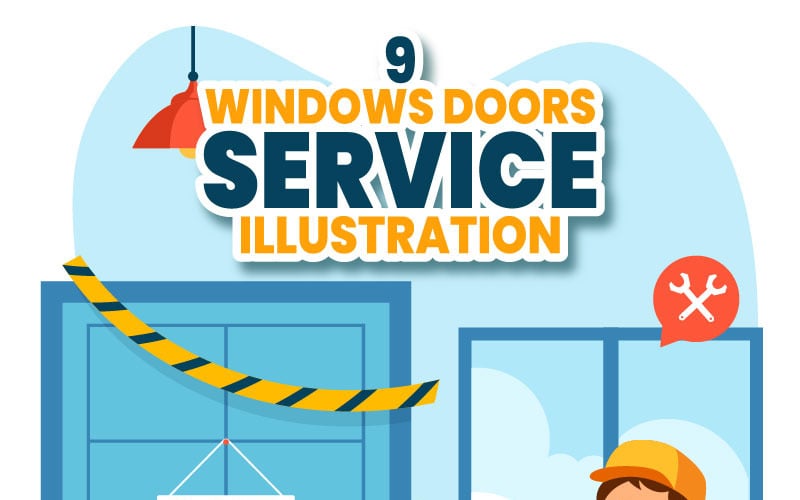9 Windows and Doors Service Illustration - TemplateMonster