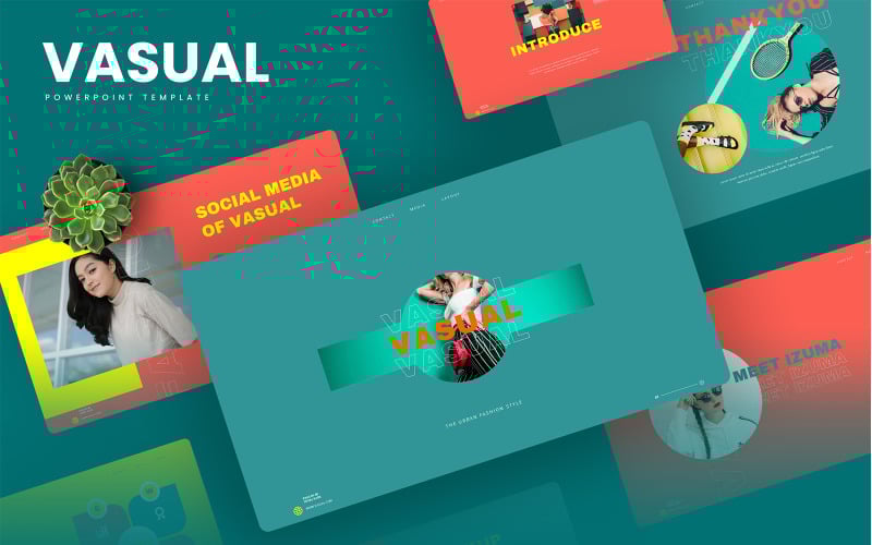 Vasual – Modèle PowerPoint de mode urbaine - TemplateMonster