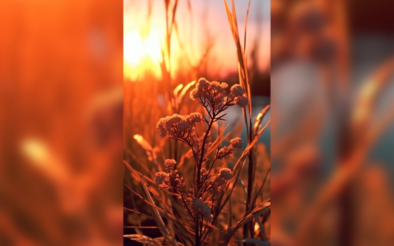 Día soleado de verano al aire libre atardecer detrás de la planta seca ...