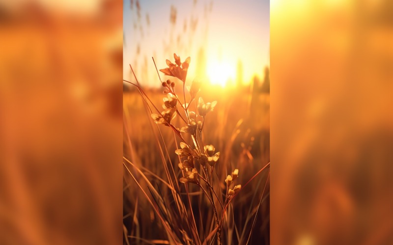 Journée ensoleillée d'été, coucher de soleil en plein air derrière une ...