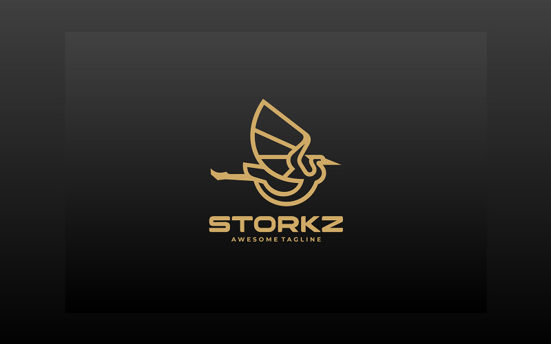 Stork Line Art Logo Design #411720 - TemplateMonster