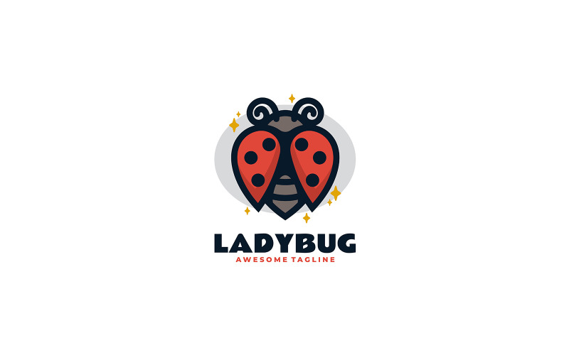 Ladybug Simple Mascot Logo 2 #412088 - TemplateMonster