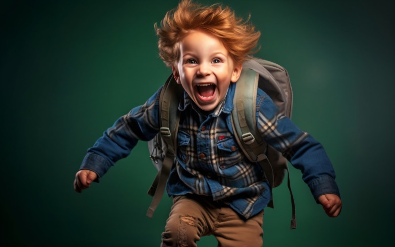 Exciting Back to School Kids running for Class Adventure 258