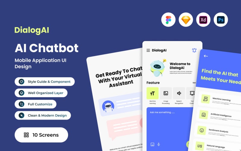 DialogAI - AI Chatbot Mobile App #412412 - TemplateMonster DialogAI - AI Chatbot Mobile App #412412 - TemplateMonster