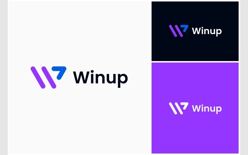 Letra W Seta Para Cima Logotipo Simples - TemplateMonster