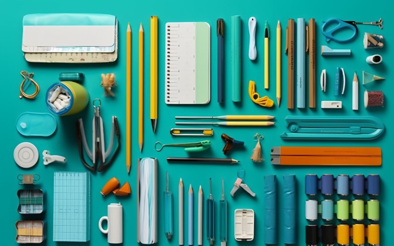 Retour à l'école Bliss Livres et fournitures Flat Lay 75