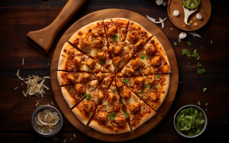 Flatlay Realistic Veggie Pizza 6 #413666 - TemplateMonster