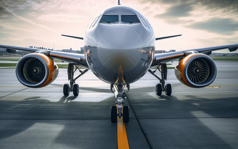 Vue de face de la compagnie aérienne commerciale Airbus Charter ...
