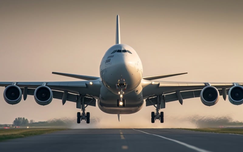 Commercial Airbus Charter Airline front view Photography 100
