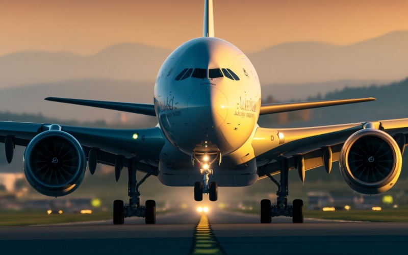 Commercial Airbus Charter Airline front view Photography 154