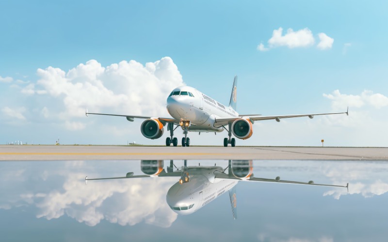 Vue de face de la compagnie aérienne commerciale Airbus Charter ...