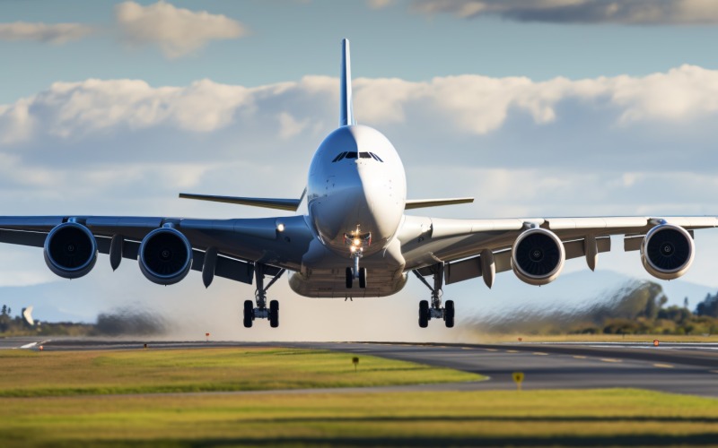 Vue de face de la compagnie aérienne commerciale Airbus Charter ...