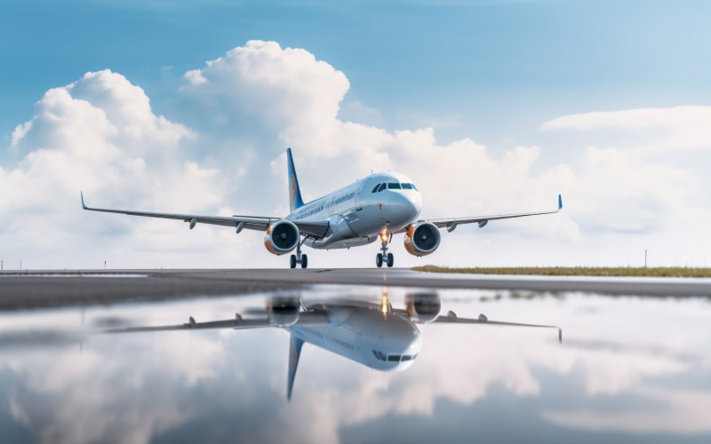 Vue de face de la compagnie aérienne commerciale Airbus Charter ...