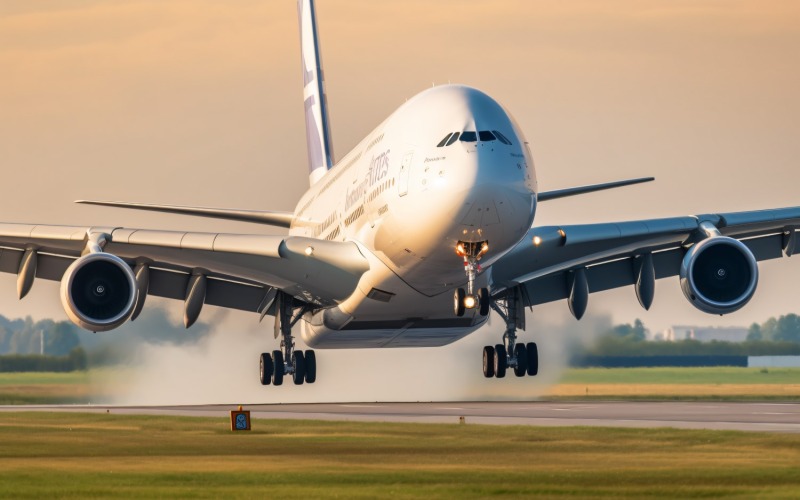 Vue de face de la compagnie aérienne commerciale Airbus Charter ...