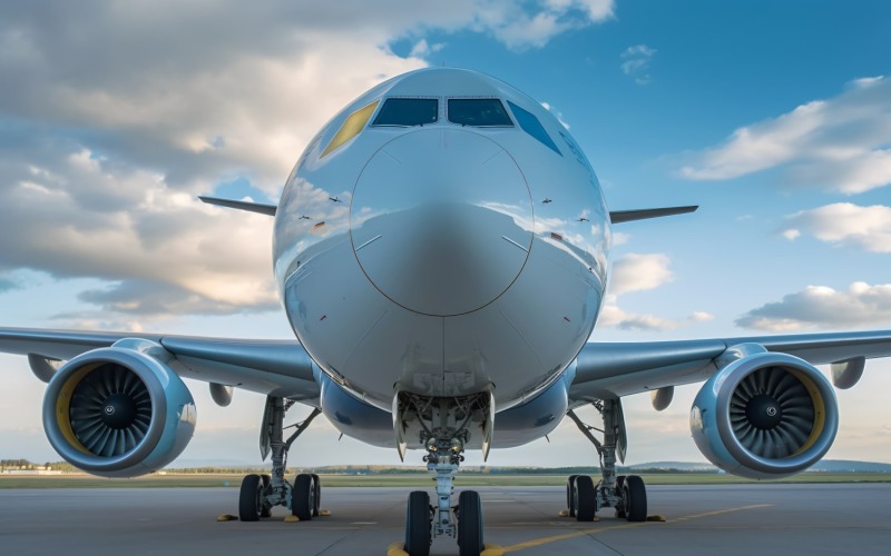 Vue de face de la compagnie aérienne commerciale Airbus Charter ...