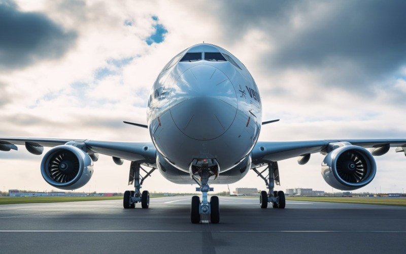 Vue de face de la compagnie aérienne commerciale Airbus Charter ...