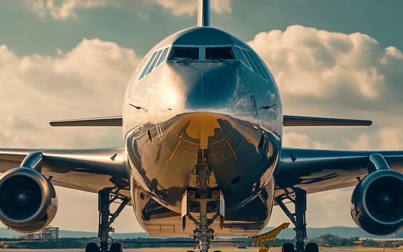Vue de face de la compagnie aérienne commerciale Airbus Charter ...