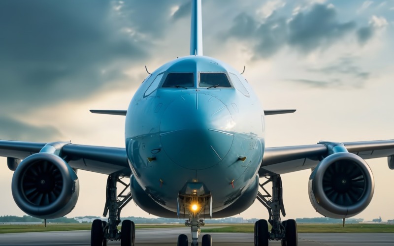 Vue de face de la compagnie aérienne commerciale Airbus Charter ...