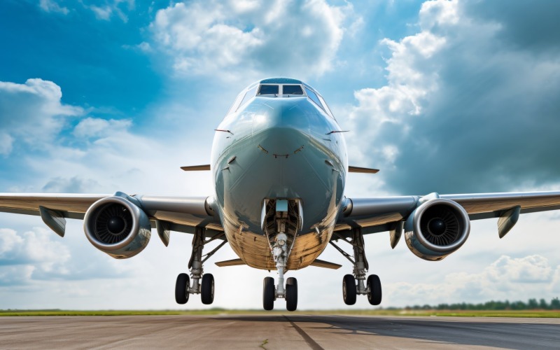 Vue de face de la compagnie aérienne commerciale Airbus Charter ...