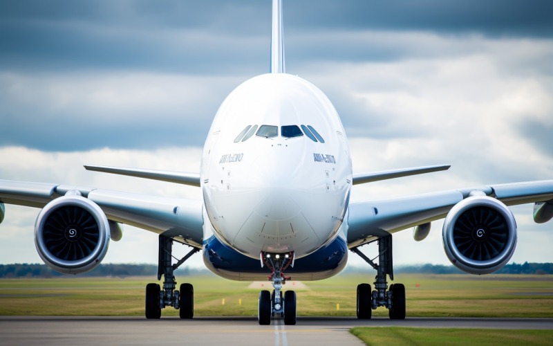 Vue de face de la compagnie aérienne commerciale Airbus Charter ...