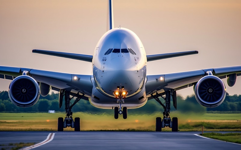 Vue de face de la compagnie aérienne commerciale Airbus Charter ...