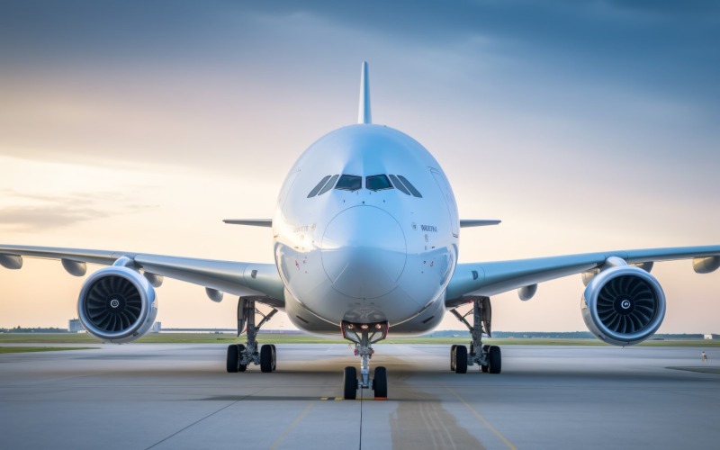 Vue de face de la compagnie aérienne commerciale Airbus Charter ...
