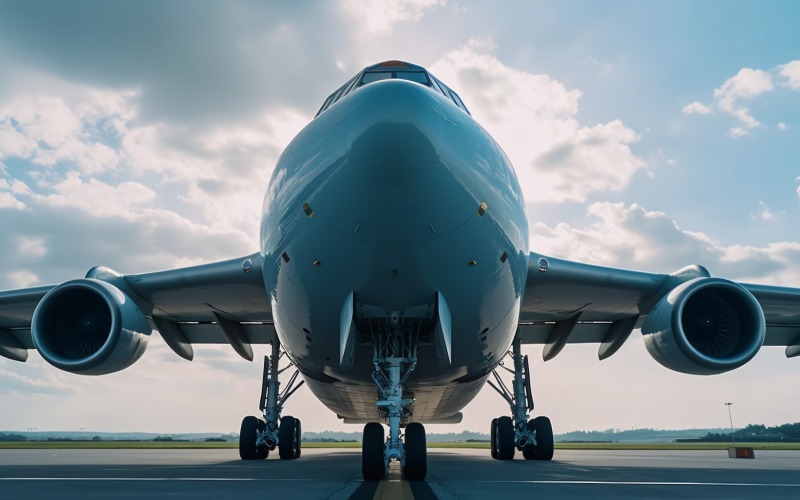Vue de face de la compagnie aérienne commerciale Airbus Charter ...
