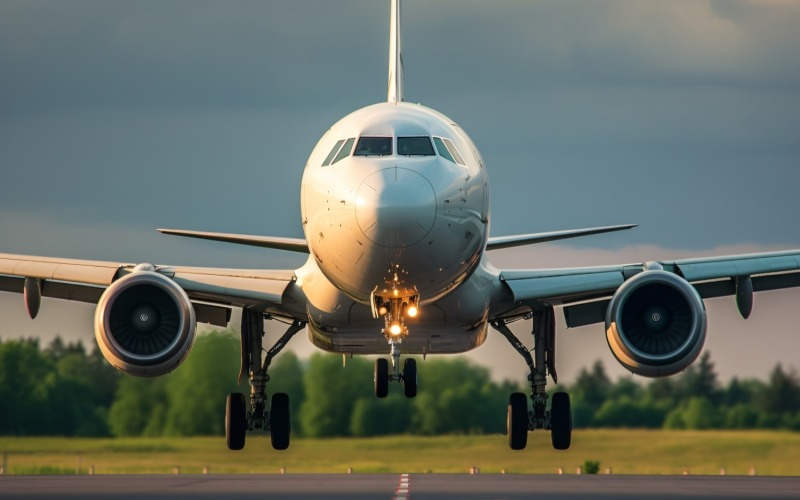 Vue de face de la compagnie aérienne commerciale Airbus Charter ...